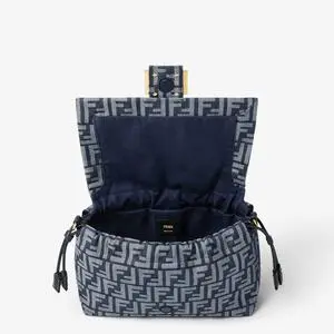 Fendi Baguette® Soft Medium Dark Blue Denim-effect Ff Jacquard Bag